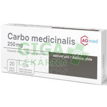 Carbo medicinalis 250mg 20 tablet AGmed - GigaLékárna.cz