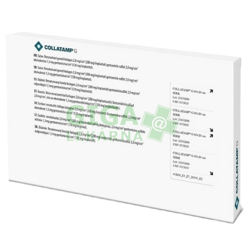 Collatamp G hemostatická houbička 5x20x0.5cm - GigaLékárna.cz