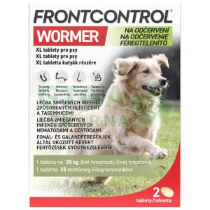 FRONTCONTROL Wormer XL tablety pro psy (35 kg), 2 tablety - GigaLékárna.cz