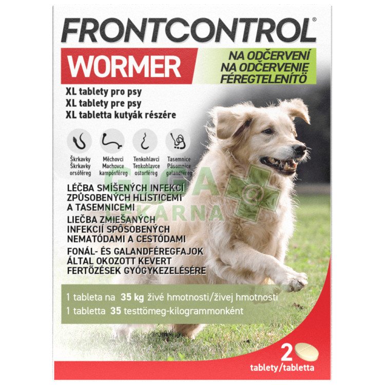 FRONTCONTROL Wormer XL tablety pro psy (35 kg), 2 tablety - GigaLékárna.cz