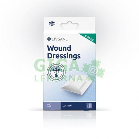 LIVSANE Sterilní náplasti na rány 7.5x10cm 5ks - GigaLékárna.cz