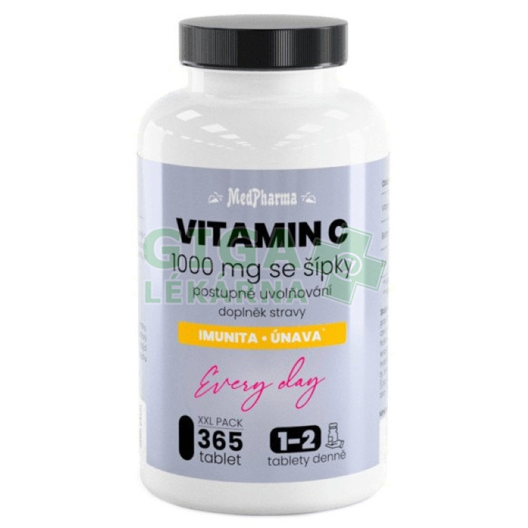 MedPharma Vitamin C 1000mg se šípky 365 tablet - GigaLékárna.cz