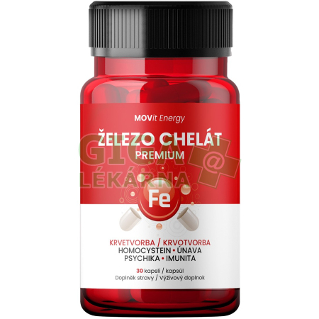 MOVit Železo Chelát Premium 30 kapslí - GigaLékárna.cz