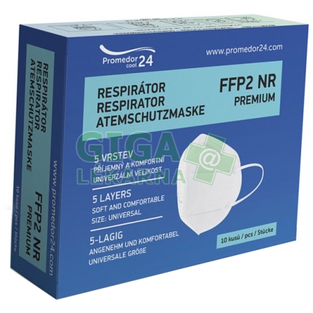 Respirátor FFP2 Promedor 24 Premium 5 vrstev 10ks bílý - GigaLékárna.cz