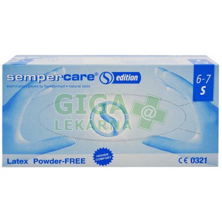 Rukavice Sempercare latex bez pudru S 6-7 100ks - GigaLékárna.cz