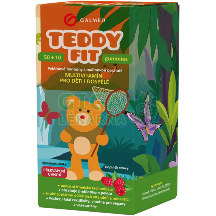 TeddyFit gummies 50+10ks Lovec motýlů Galmed - GigaLékárna.cz