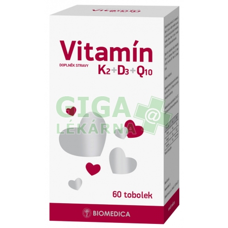 Vitamín K2+D3+Q10 Biomedica 60 tobolek - GigaLékárna.cz